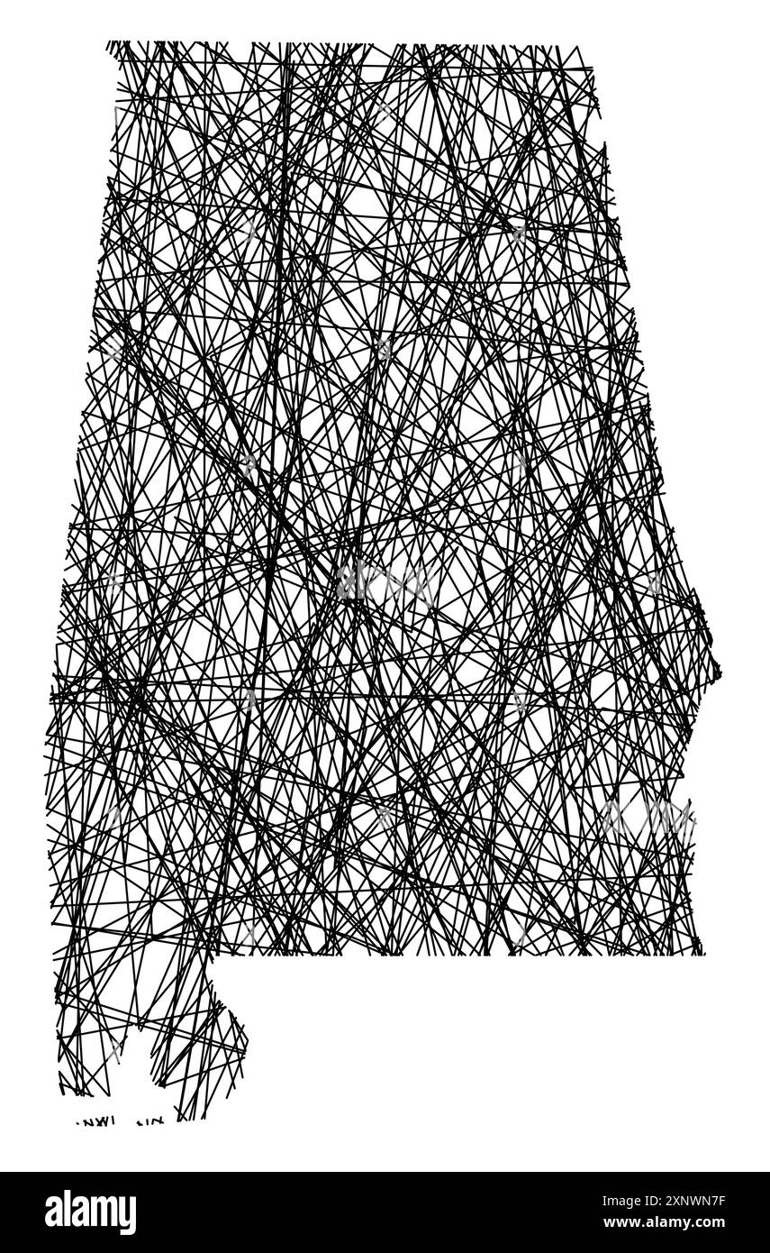 Symbol Map of the State Alabama (United States of America) showing the ...