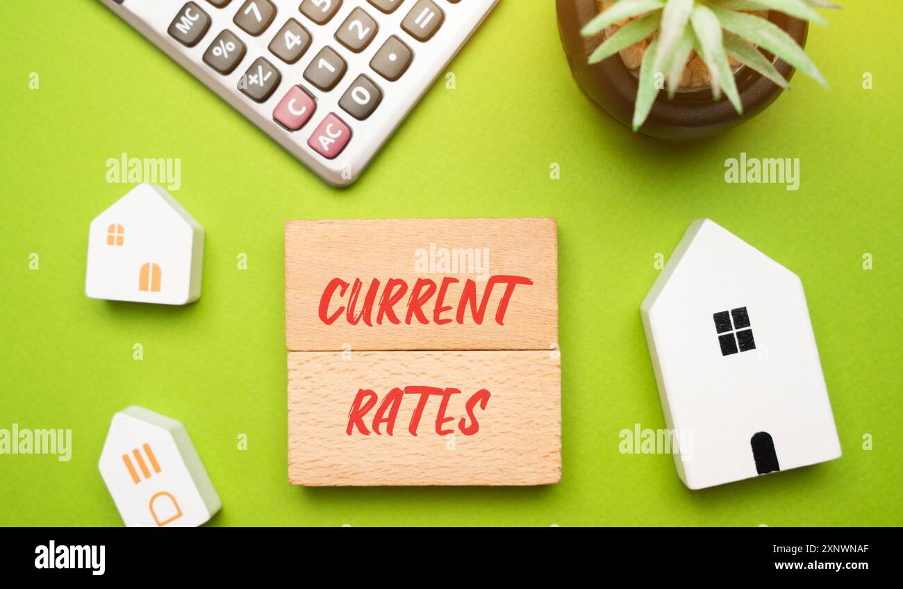 Current rates concept. Real estate mortgage interest rates. Buying and ...