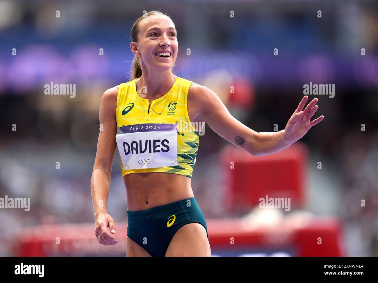 Australia's Rose Davies following the Women's 5000m heats at the Stade ...