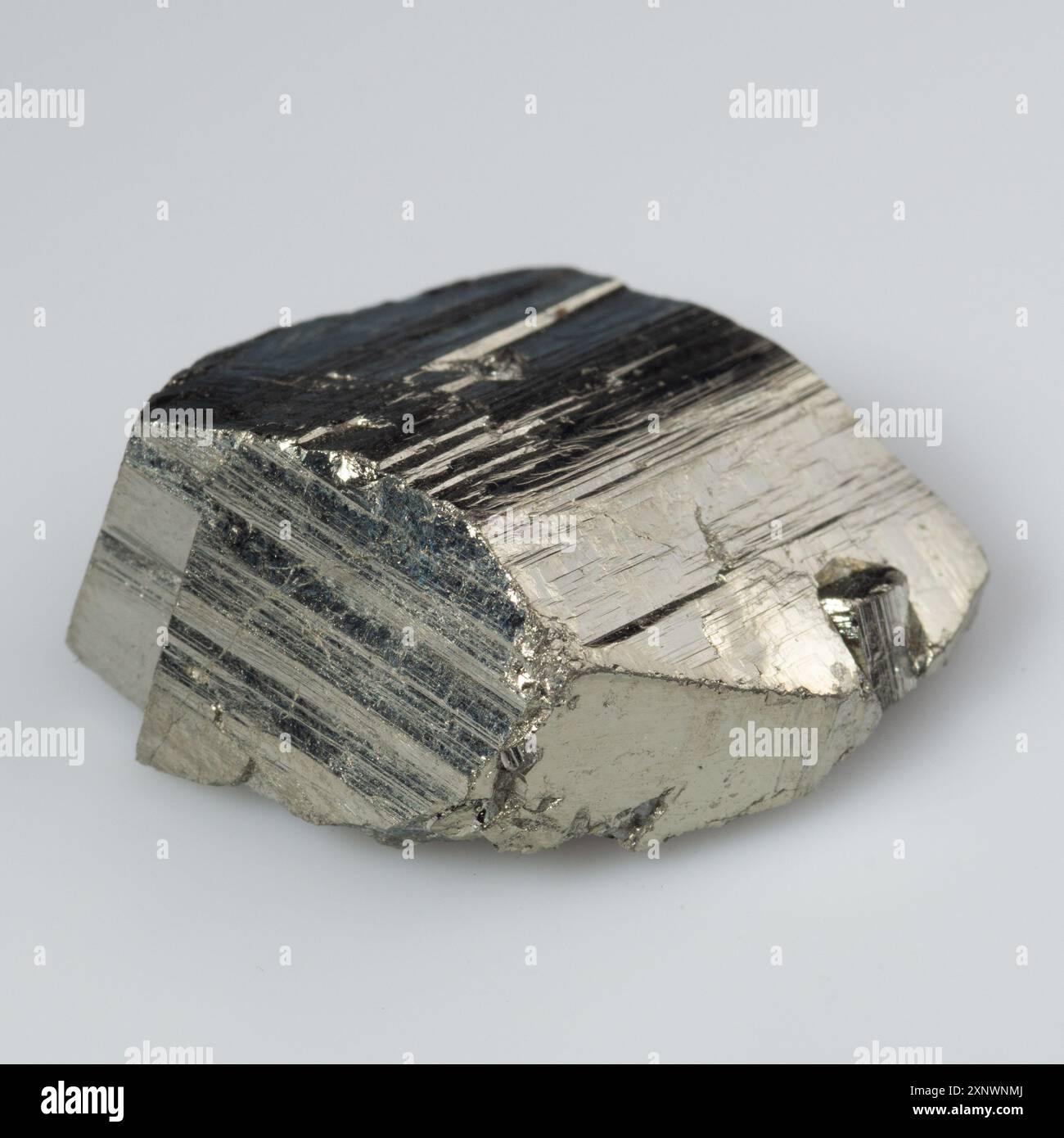 natural silver pyrite gem on white background Stock Photo - Alamy