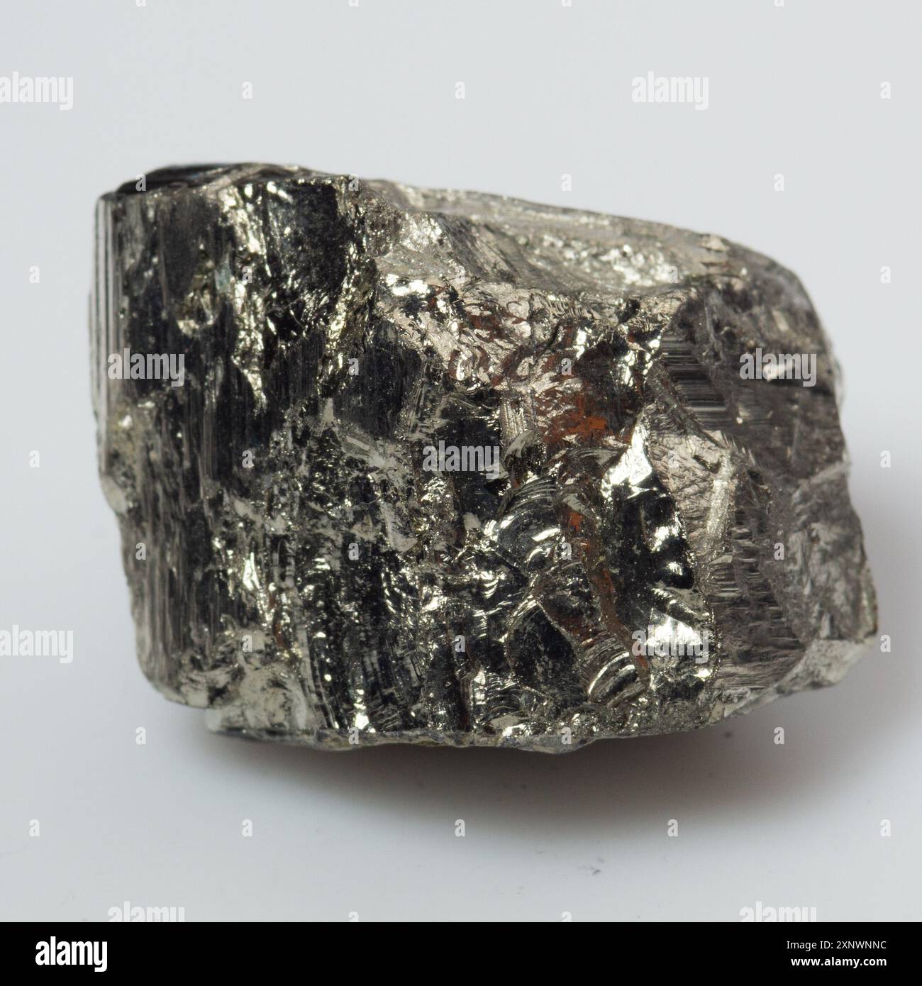 natural silver pyrite gem on white background Stock Photo - Alamy