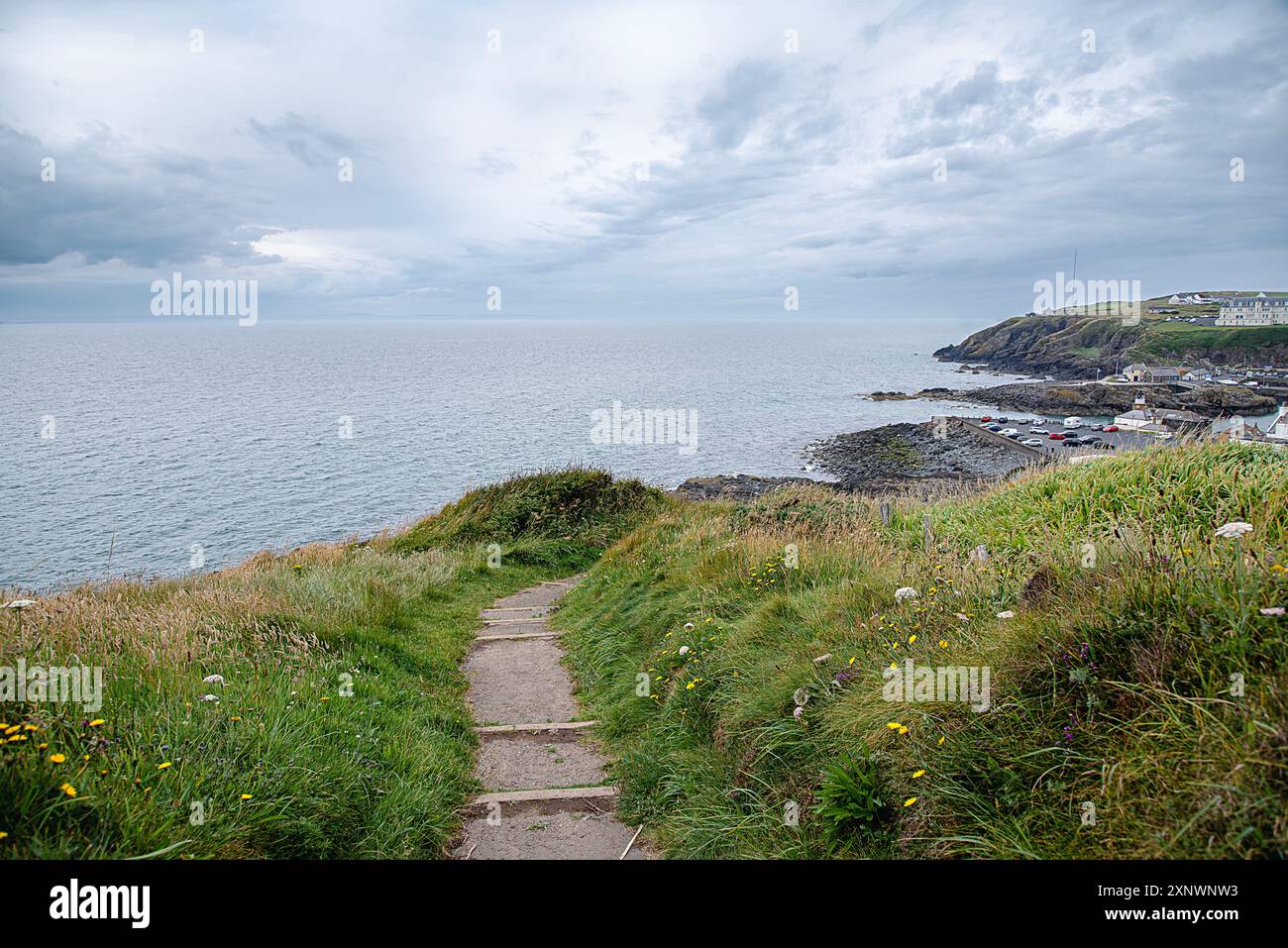 Landscape photography of seaside and village; Scotland; UK; Portpatrick ...