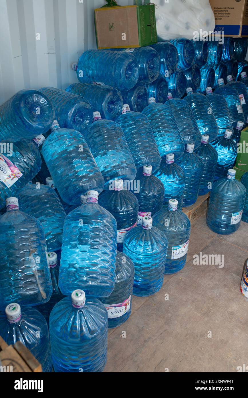 Large stockpile of water supplies prepared for the Amadee-18 Mars ...