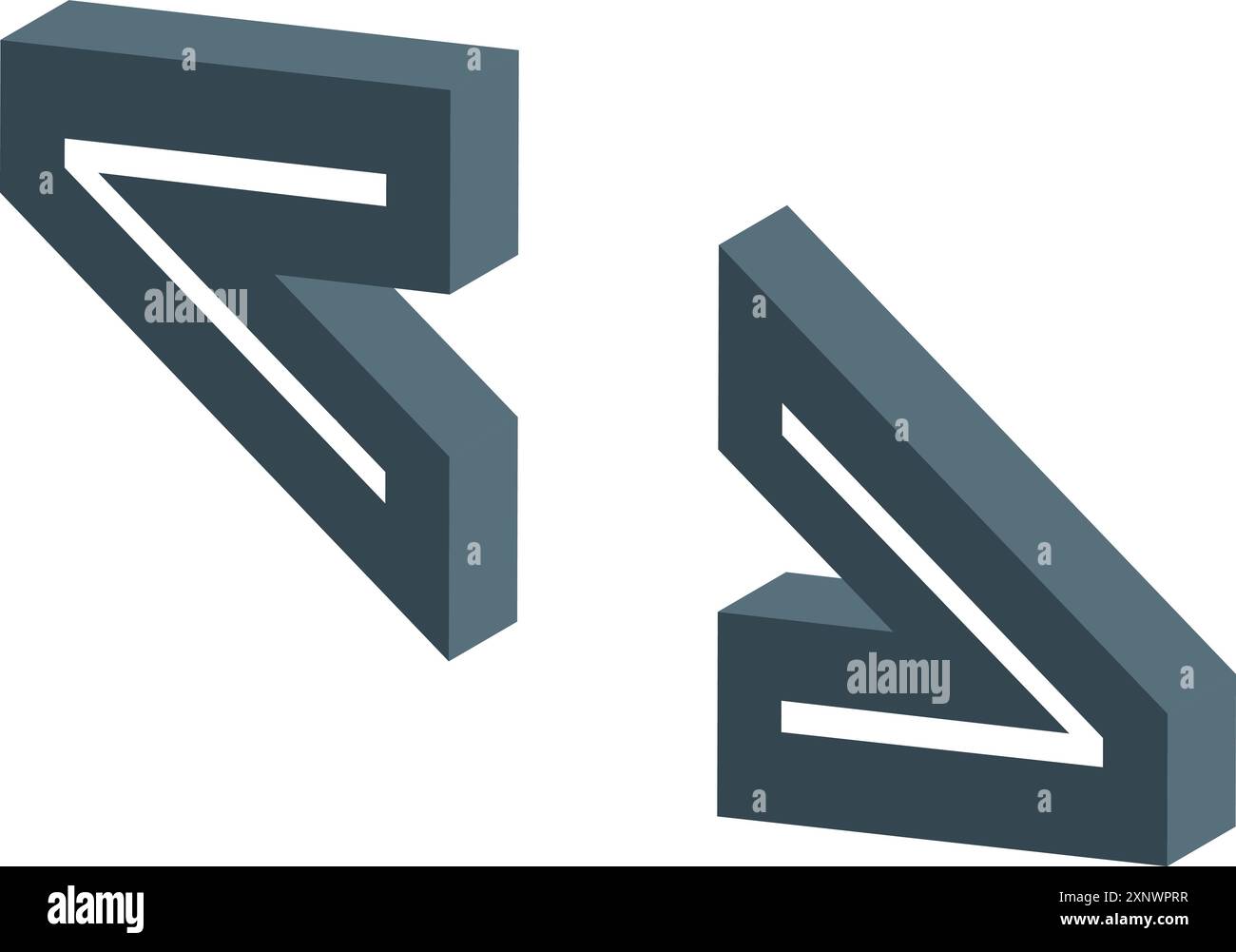 Two 3d arrows pointing opposite directions representing a difficult ...