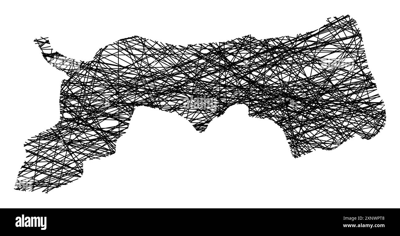 Symbol Map of the Prefecture Tottori (Japan) showing the state with ...
