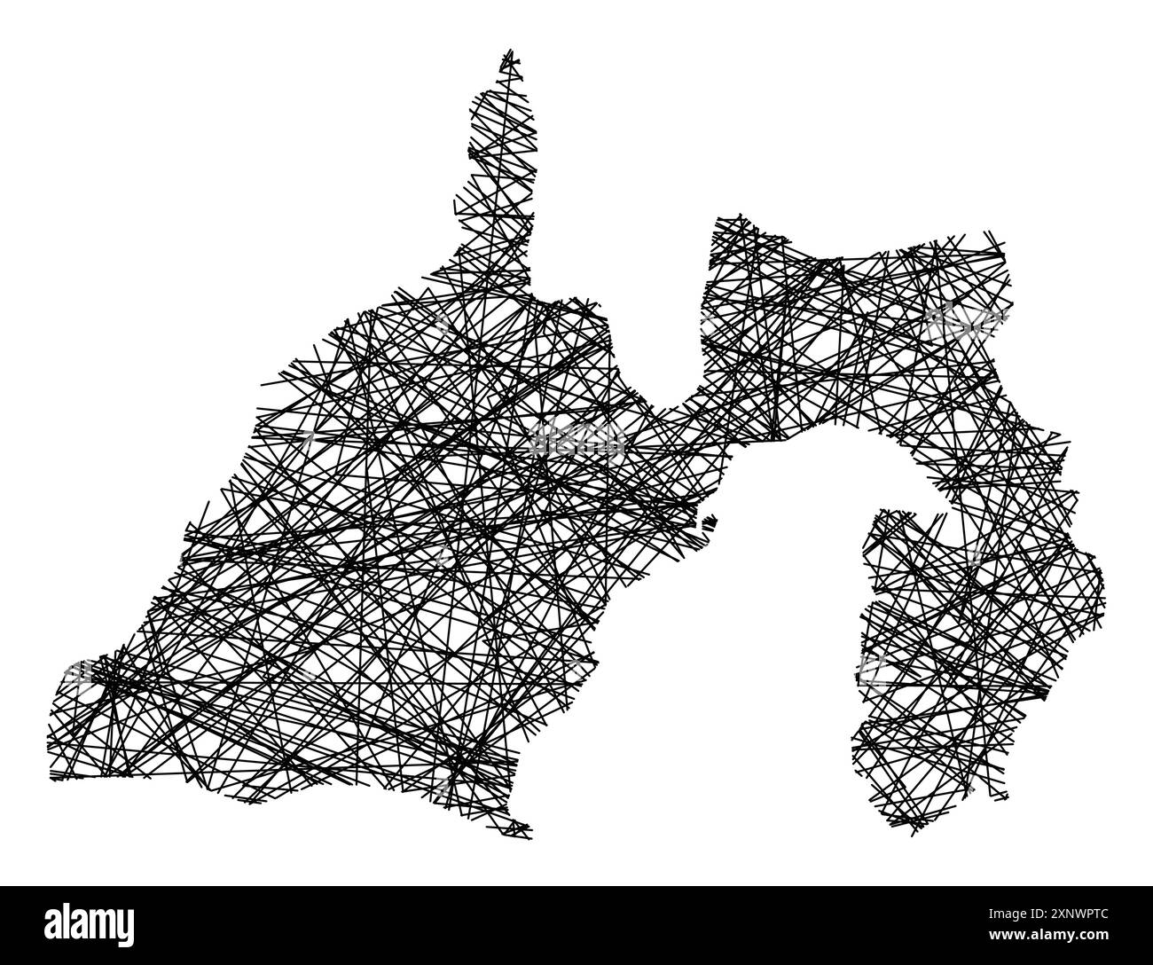 Symbol Map of the Prefecture Shizuoka (Japan) showing the state with ...