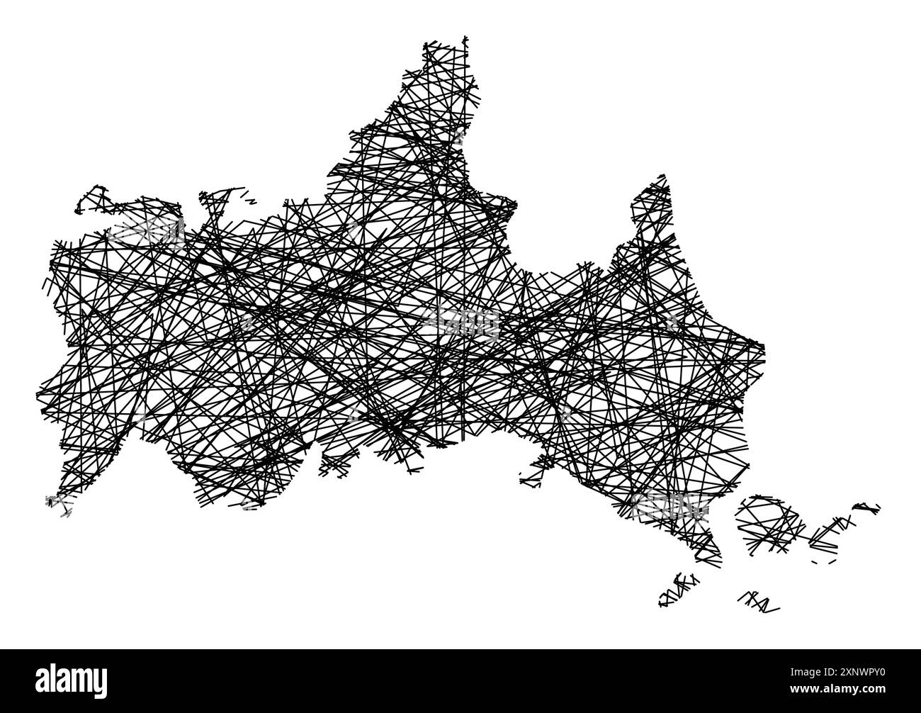 Yamaguchi vector map Black and White Stock Photos & Images - Alamy