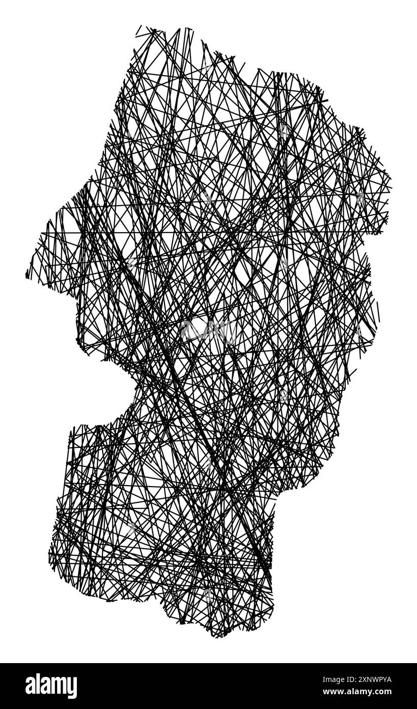 Symbol Map of the Prefecture Yamagata (Japan) showing the state with ...