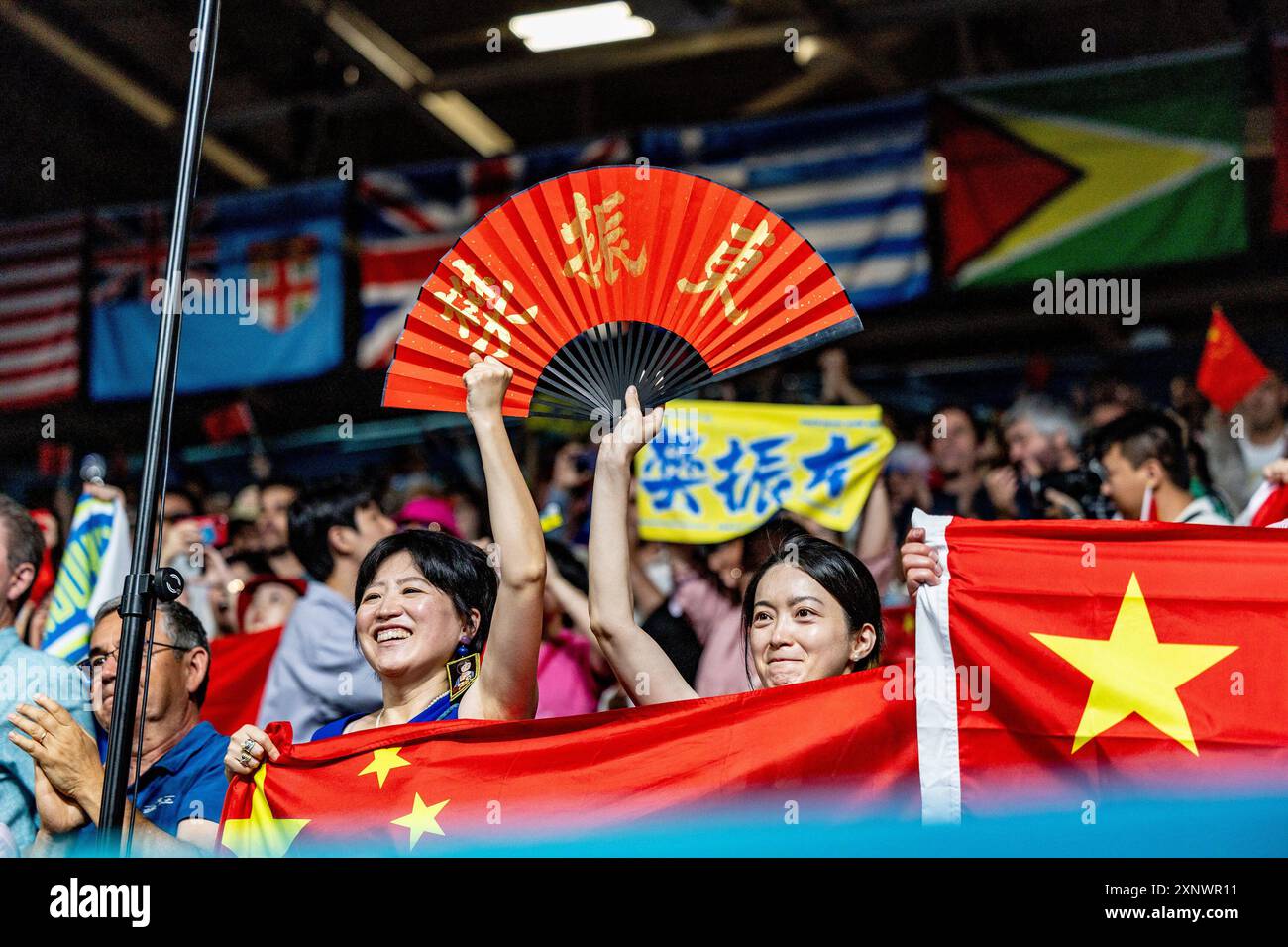 Chinesische Fans FRA, Olympische Spiele Paris 2024, Tischtennis, 02.08. ...
