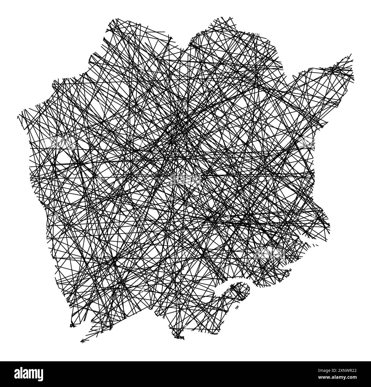 Symbol Map of the Prefecture Okayama (Japan) showing the state with ...