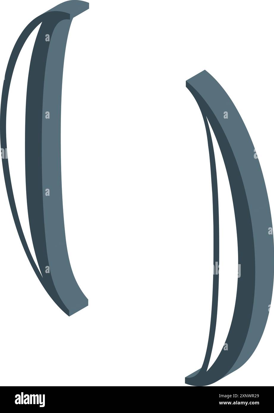 Pair of brackets is showing mathematical symbols for using in geometry ...