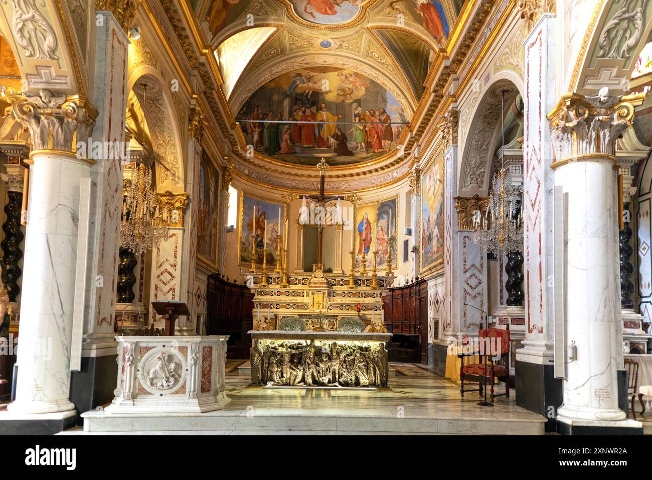Church Interior in Portofino Italian Riviera Italy Stock Photo - Alamy