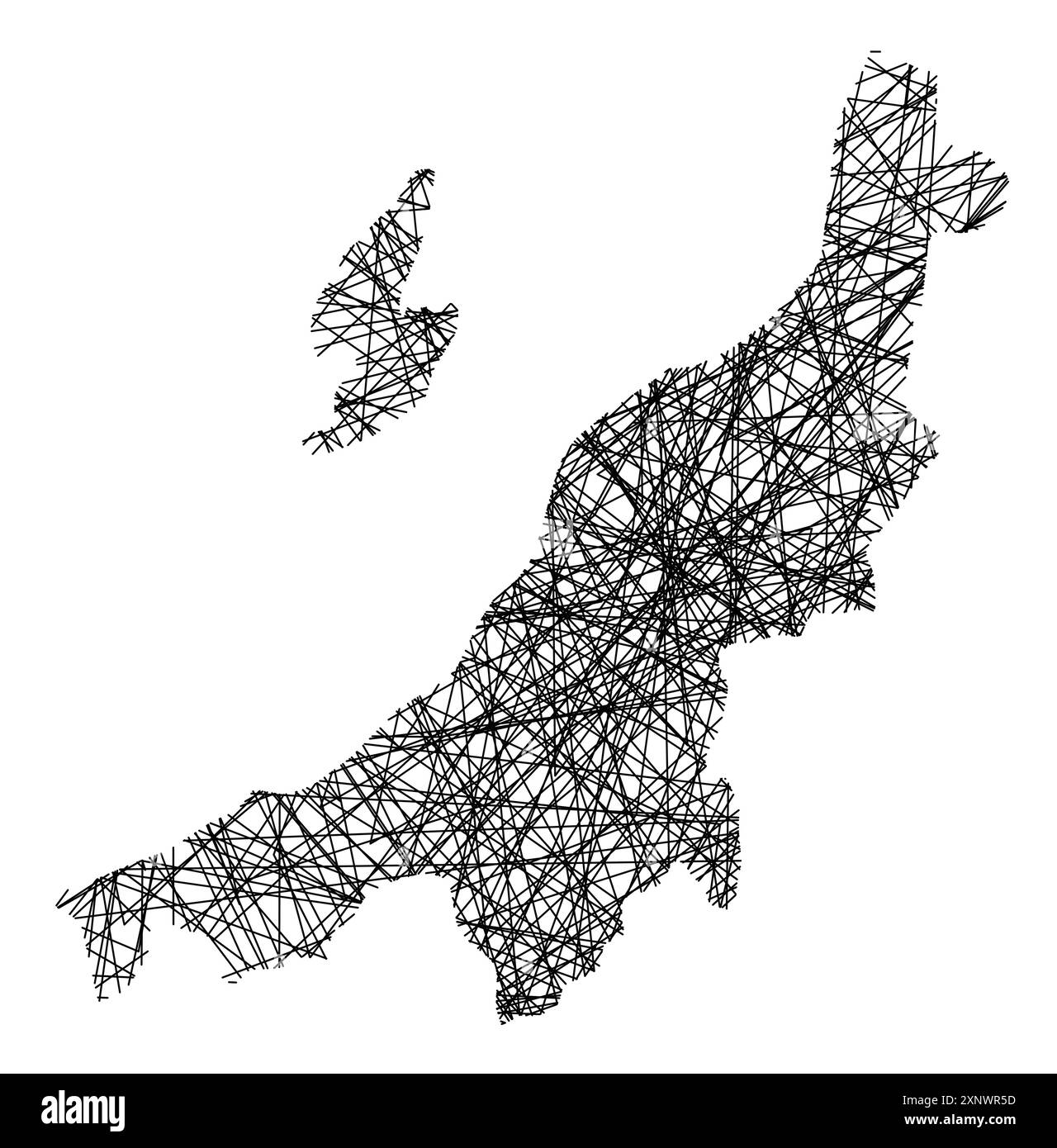 Niigata vector outline map Black and White Stock Photos & Images - Alamy