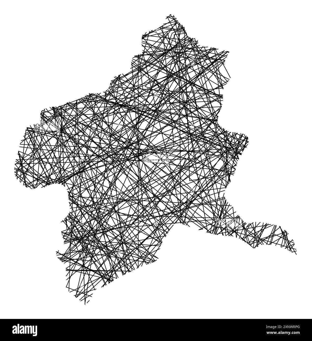 Symbol Map of the Prefecture Gunma (Japan) showing the state with black ...