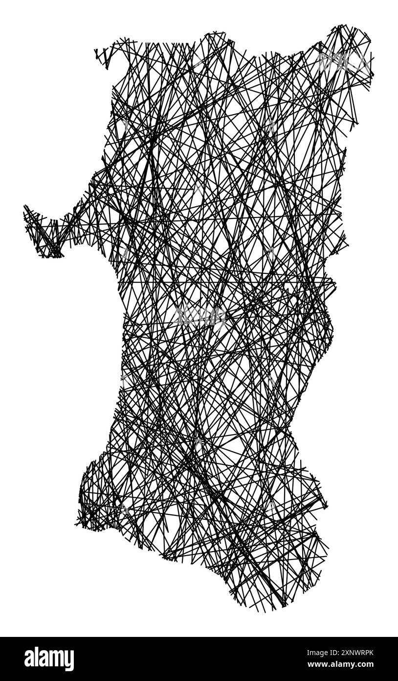 Symbol Map of the Prefecture Akita (Japan) showing the state with black ...