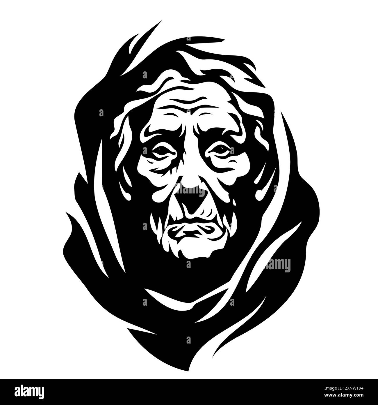 Black white silhouette features hi-res stock photography and images - Alamy