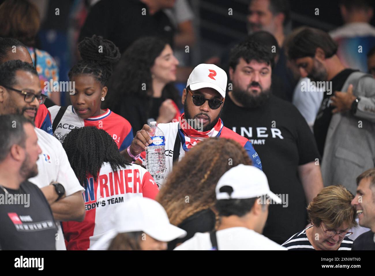 Paris, France. 02nd Aug, 2024. Teddy Riner's family during men 100kg ...