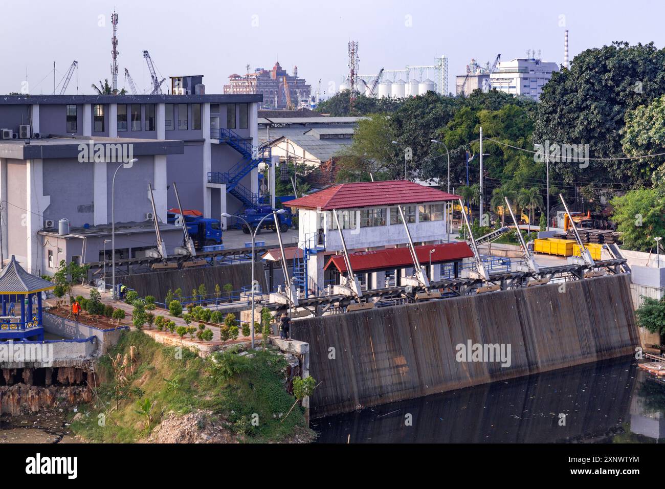4 July 2017, Jakarta, Indonesia: A water dam is seen at Museum Bahari ...