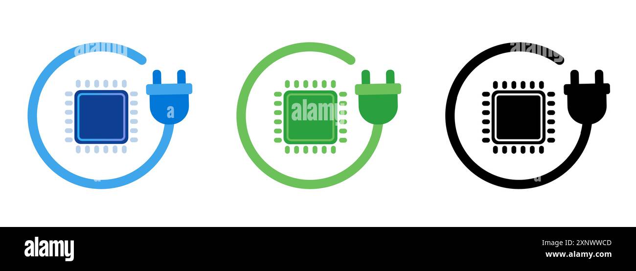 Processor symbol icon of microprocessor leaf chipset data center power ...