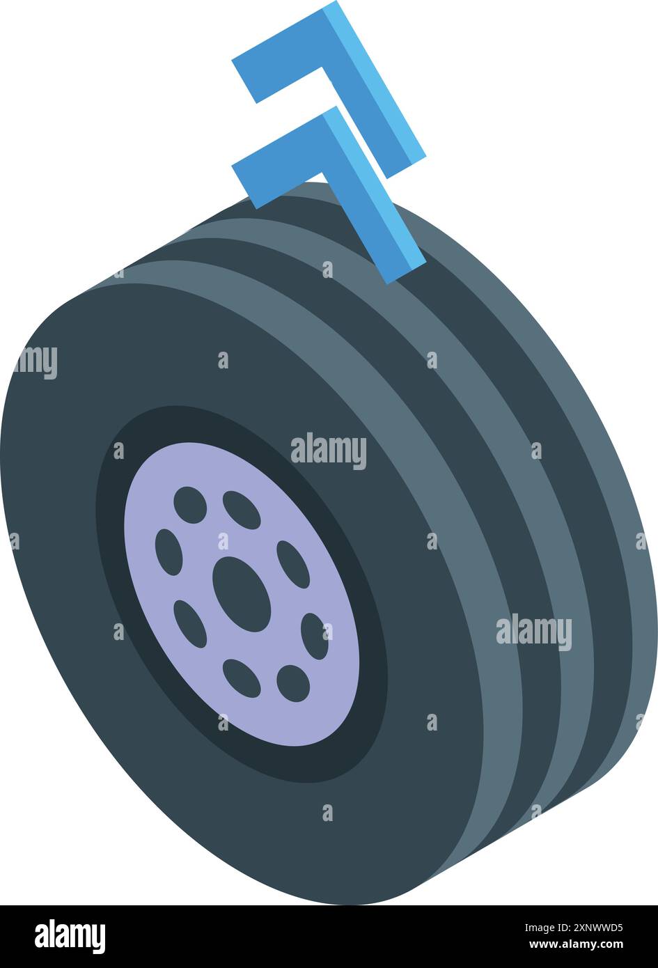 Car maintenance concept with wheel being inflated using an air ...