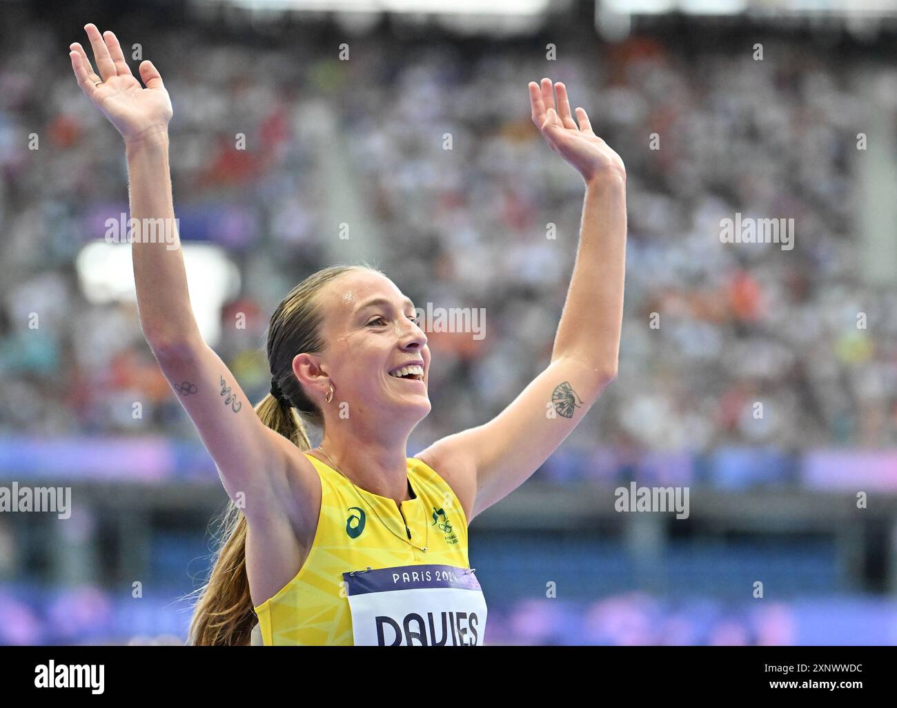Paris, France. 2nd Aug, 2024. Rose Davies of Australia reacts after the ...