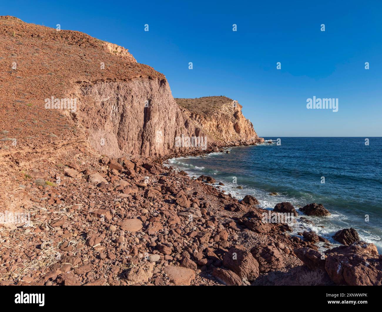 The coastline of Isla Espiritu Santo, Baja California Sur, Sea of ...