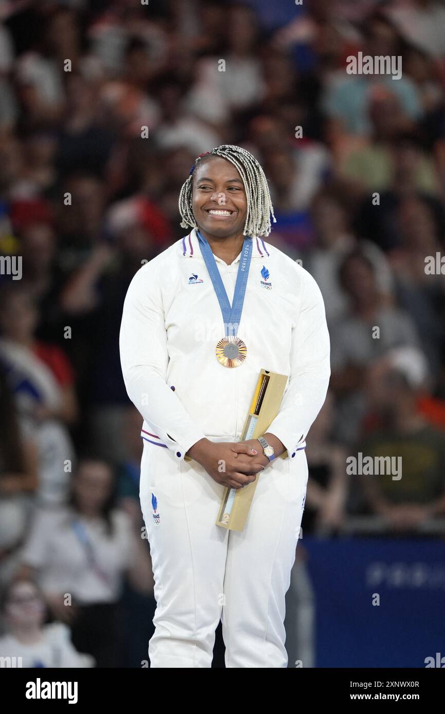 Paris, France. 02nd Aug, 2024. Bronze medallist Romane Dicko of Team ...