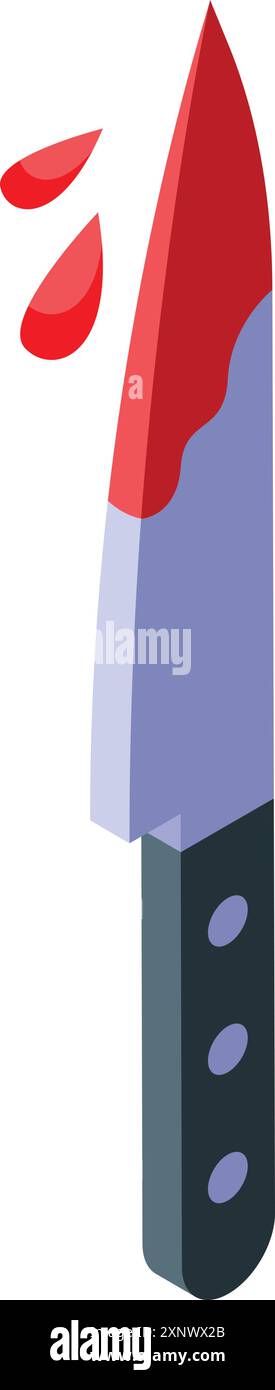 Sharp bloody knife dripping blood in isometric view Stock Vector Image ...