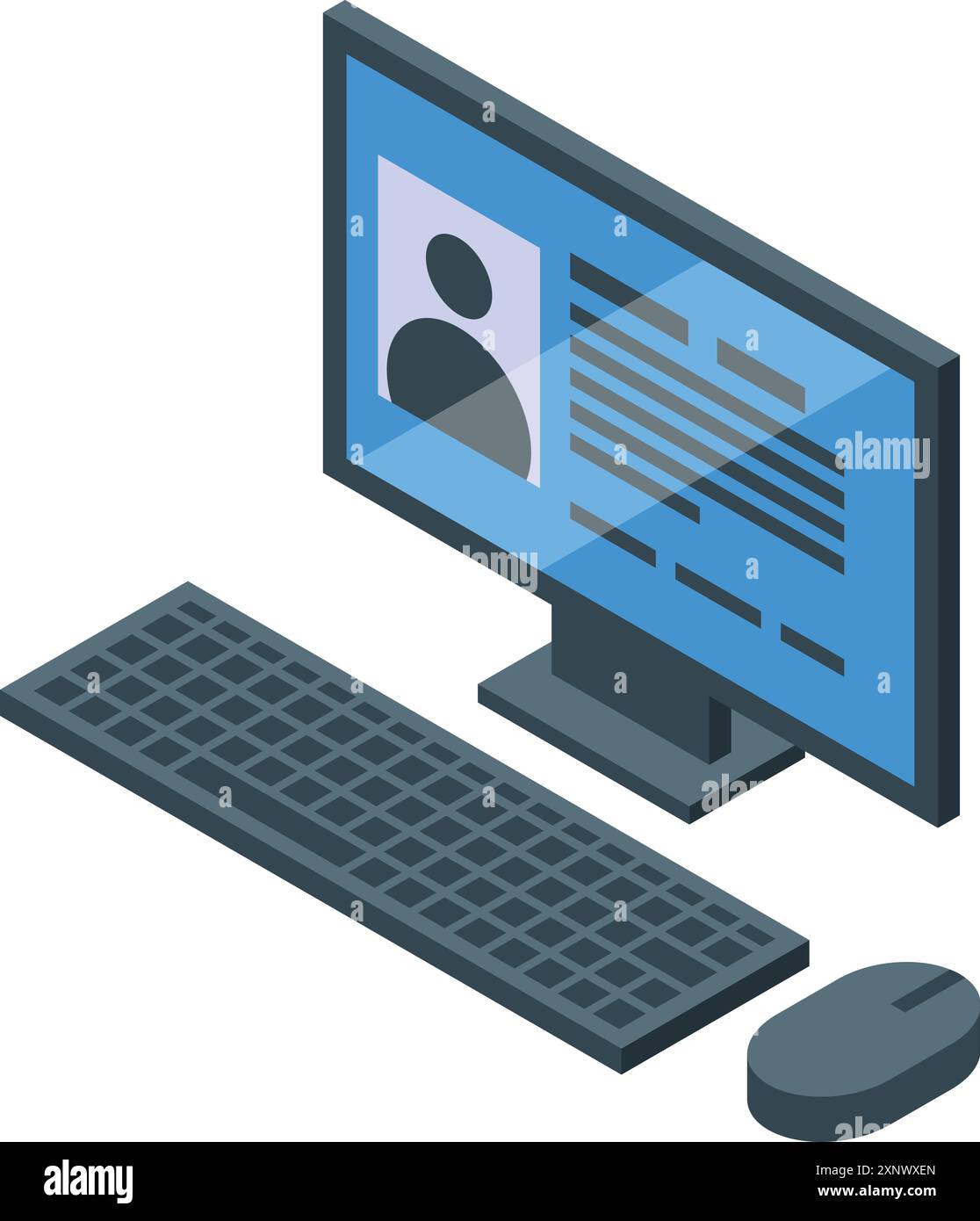 Computer is displaying a user profile with personal data on the screen ...