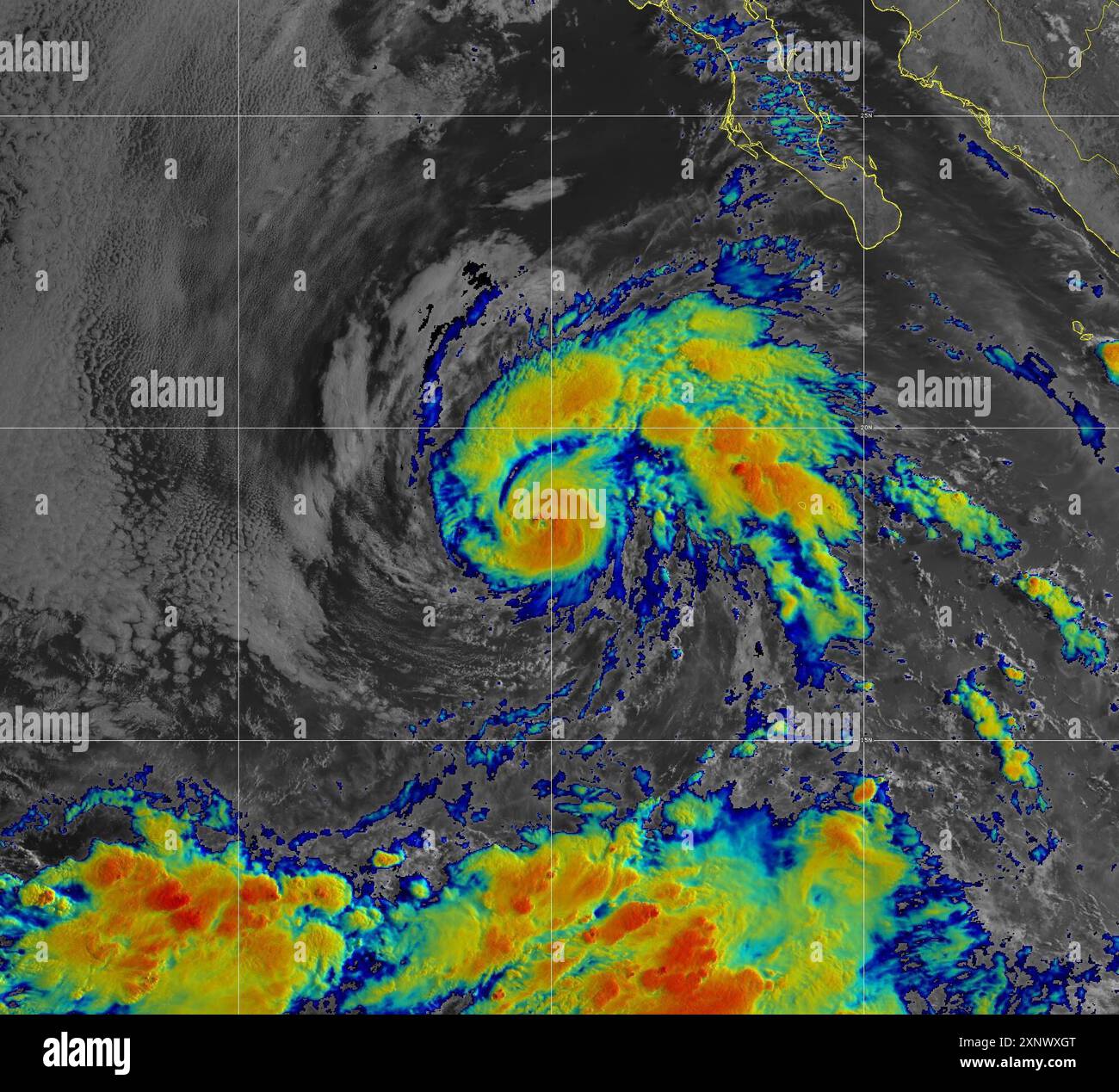 Pacific Ocean. 2nd Aug, 2024. Hurricane Carlotta formed over the ...