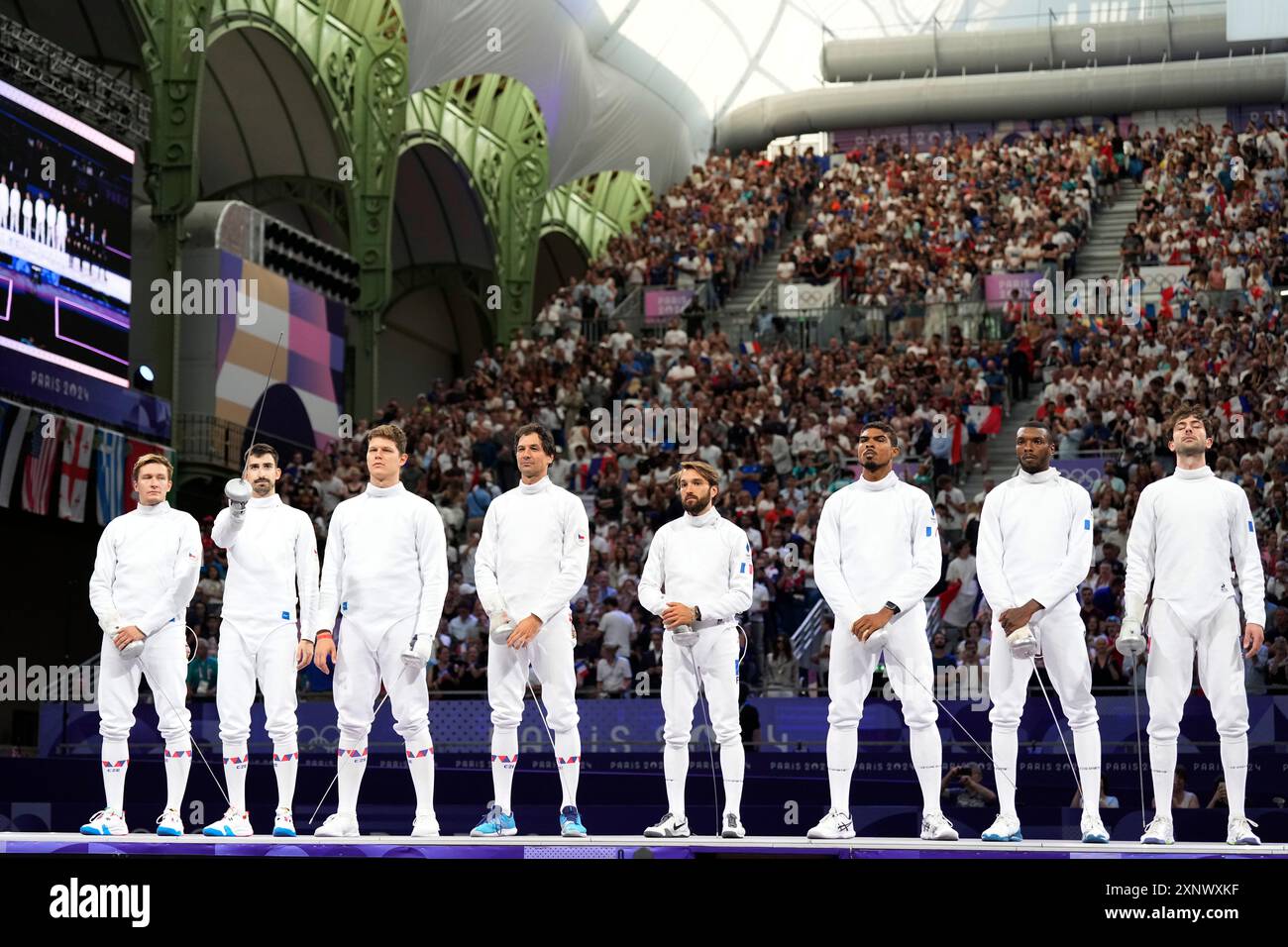 Czech Republic's fencers Jiri Beran, Jakub Jurka, Martin Rubes and ...