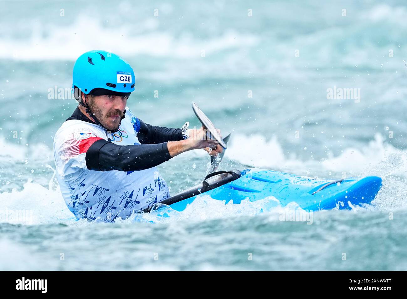 Lukas Rohan of Czechia competes during Men's Kayak Cross Time Trial of ...