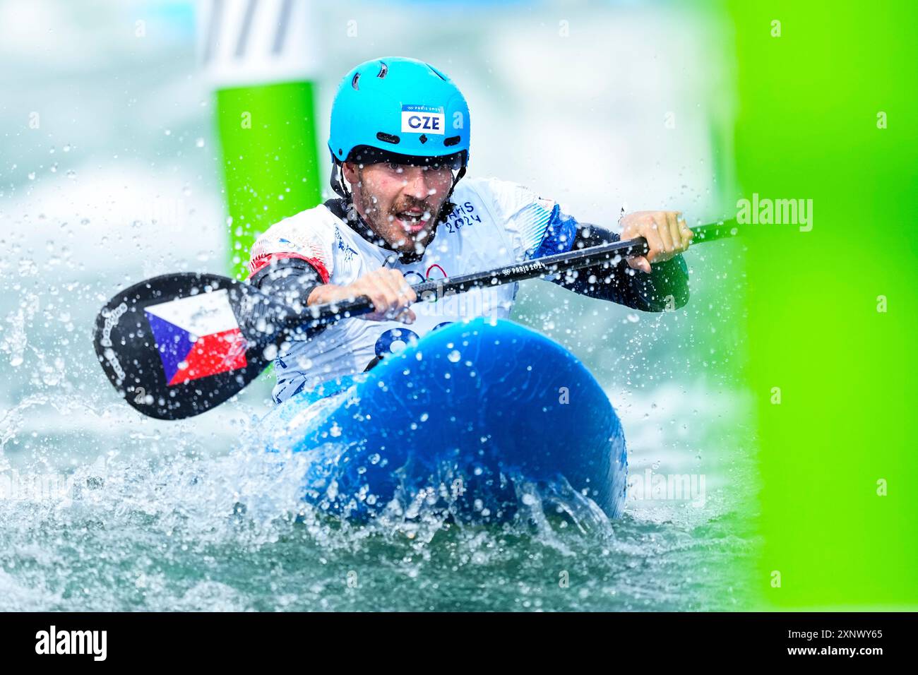 Lukas Rohan of Czechia competes during Men's Kayak Cross Time Trial of ...