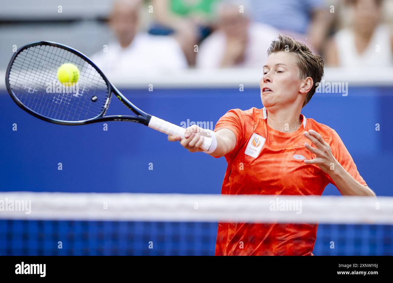 PARIS - Tennis player Demi Schuurs in action against Canada during the ...
