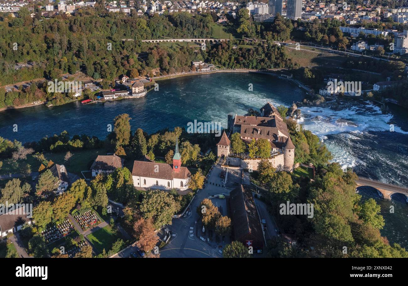 Rhine Falls of Schaffhausen with Schloss Laufen, Neuhausen bei ...