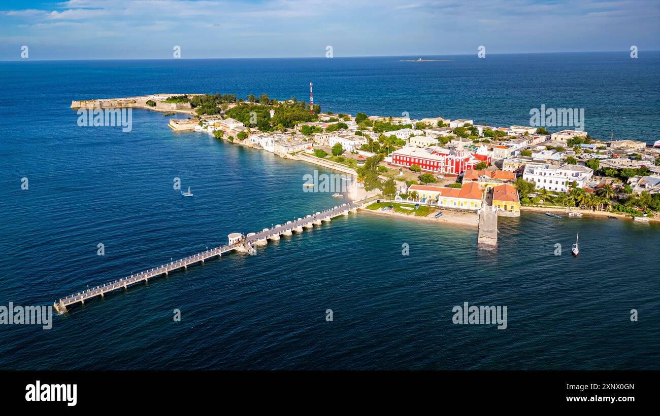 Aerial of the Island of Mozambique, UNESCO World Heritage Site ...