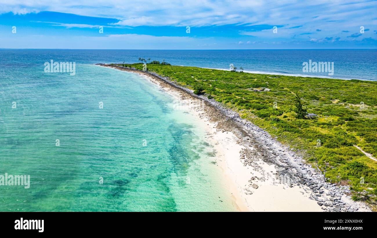 Aerial of Goa island near the Island of Mozambique, Mozambique, Africa ...
