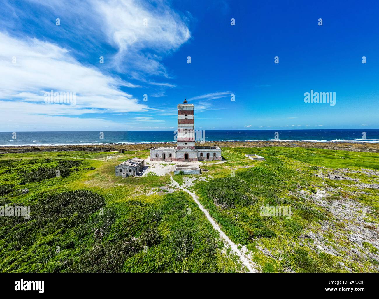 Colonial lighthouse on Goa island near the Island of Mozambique ...