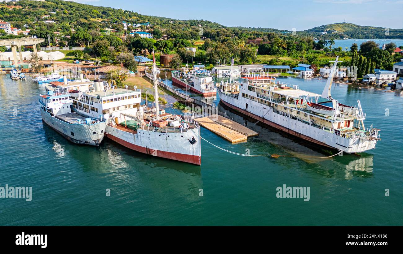 Historic MV Liemba, formerly Graf Goetzen in Kigoma, Lake Tanganyika ...