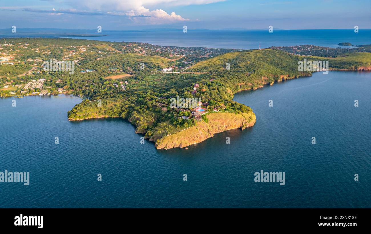 Aerial of Kigoma, on Lake Tanganyika, Tanzania, East Africa, Africa ...