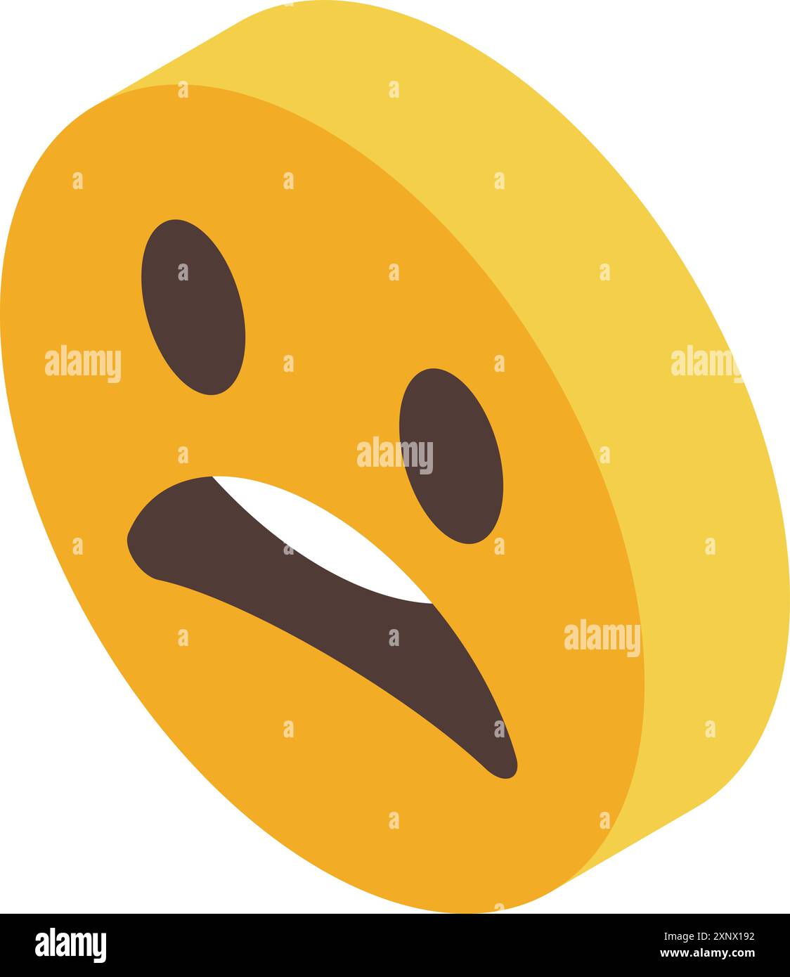 Simple yellow emoji expressing sadness, an illustration perfect for ...