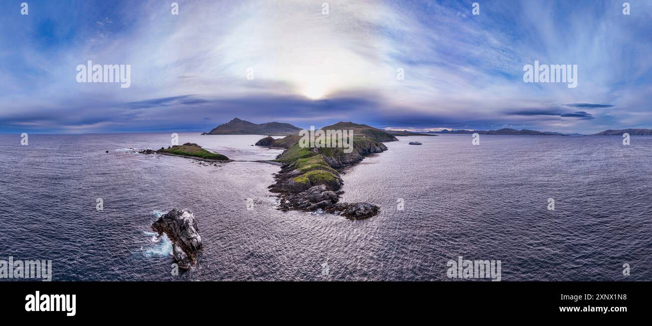 Aerial of Cape Horn, southern most point in South America, Hornos ...