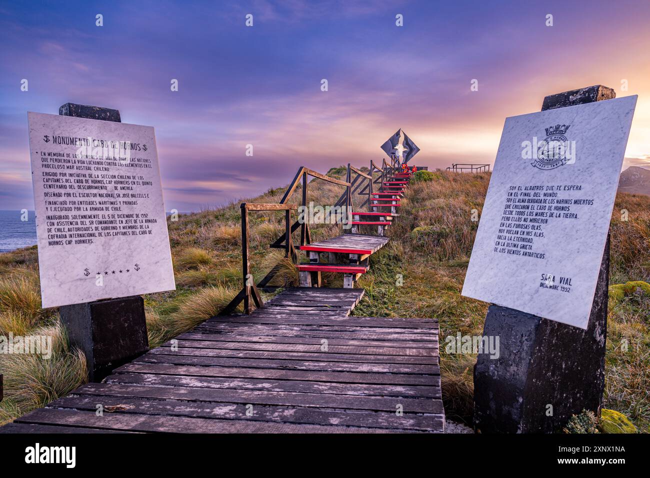 Monument of Cape Horn, southern most point in South America, Hornos ...
