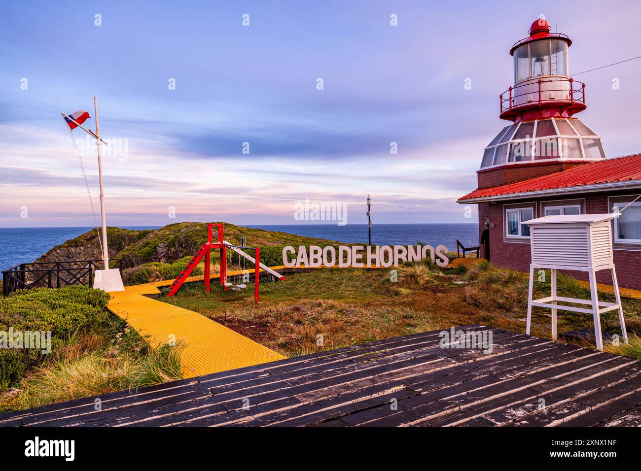 Lighthouse at Cape Horn, southern most point in South America, Hornos ...