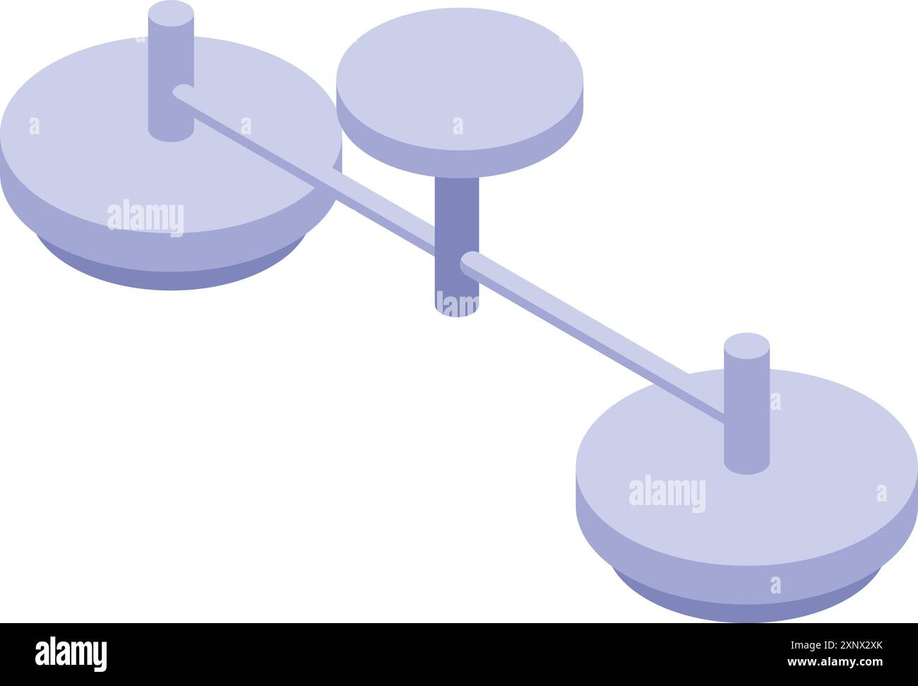 3d isometric illustration of a balance scale comparing three round ...