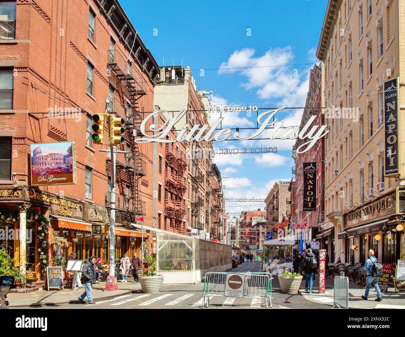The Welcome to Little Italy sign in Hester Street, Manhattan, New York ...