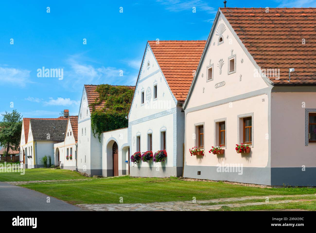 Houses of rural Baroque in Holasovice, UNESCO World Heritage Site ...