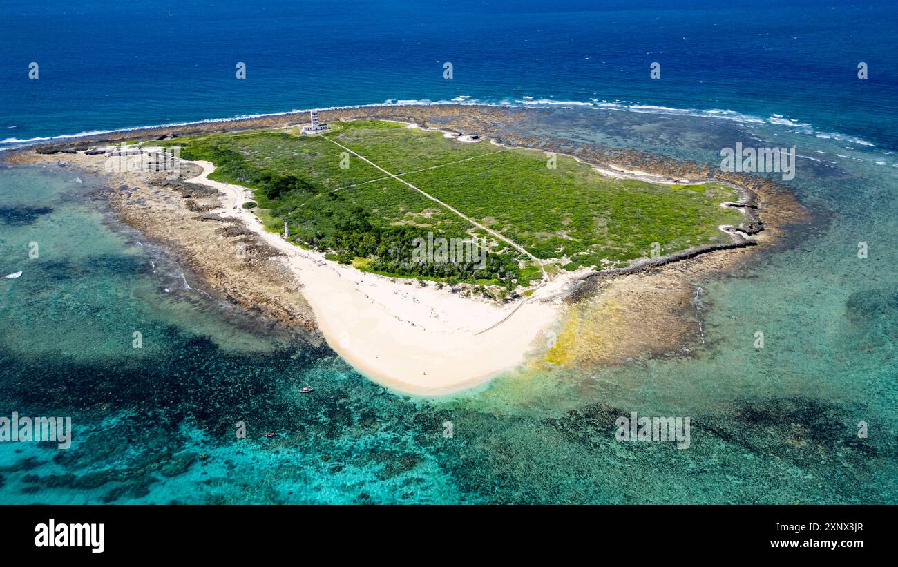 Aerial of Goa island near the Island of Mozambique, Mozambique, Africa ...