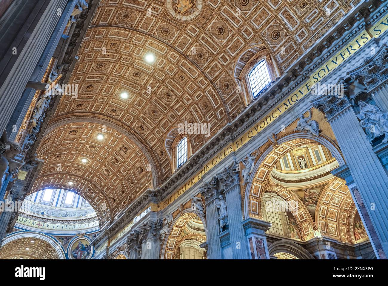 Architectural detail of the ceiling of Saint Peter's Basilica in ...