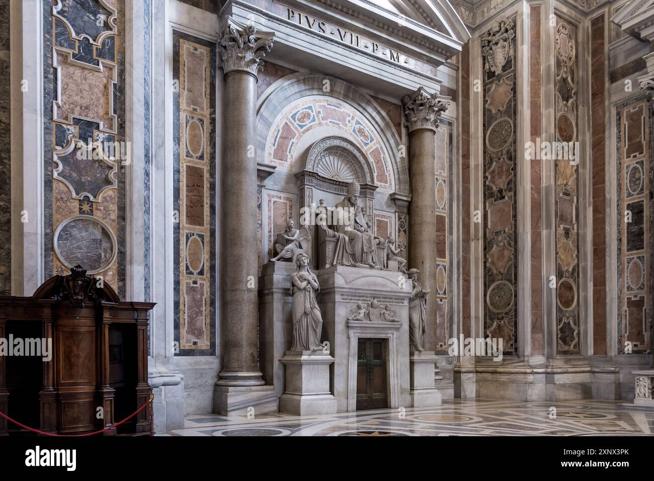 Monument to Pius VII located on the east wall of the Clementine Chapel ...